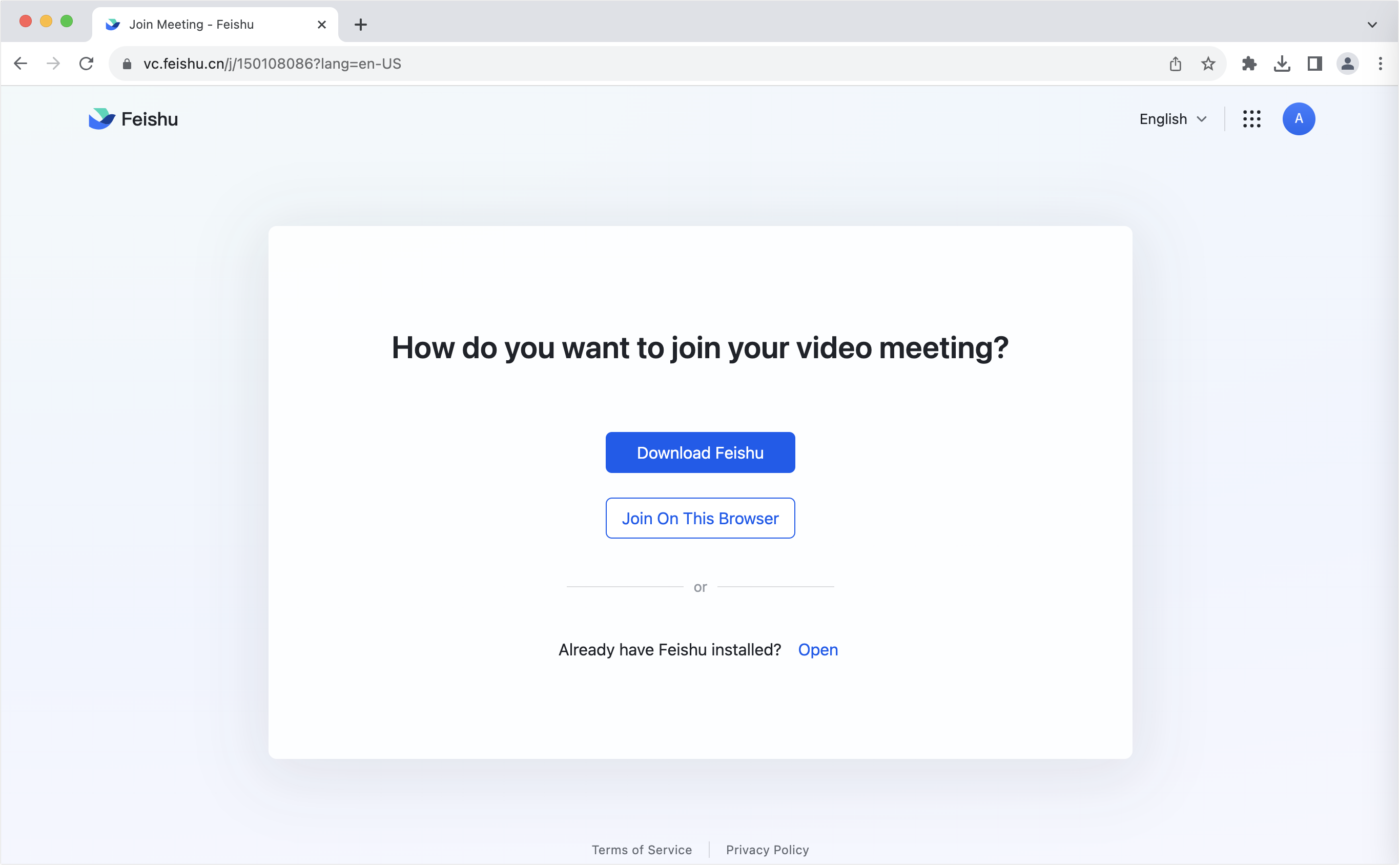Join a video meeting through your web browser