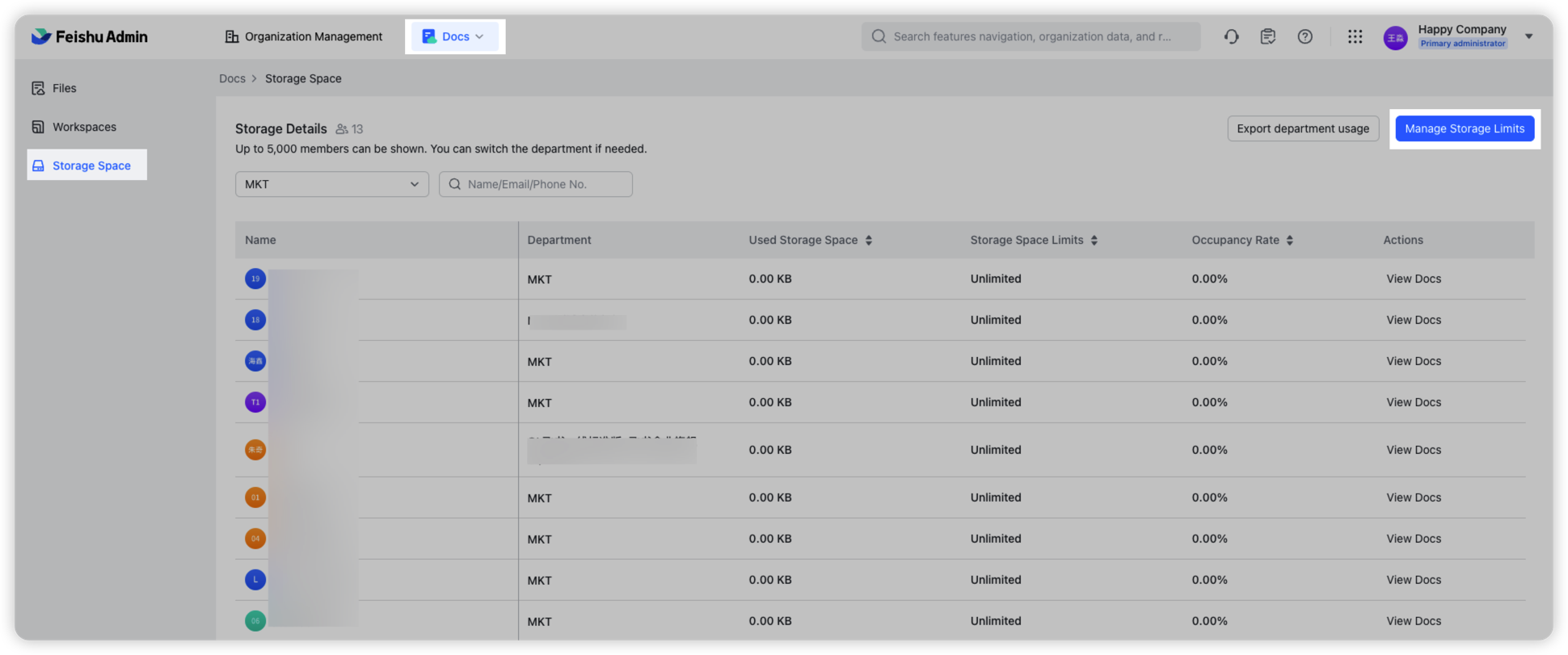 Admin | Purchase a storage upgrade plan
